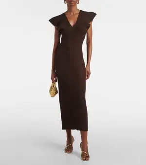 Altuzarra Trey Ruffled Ribbed-knit Gown