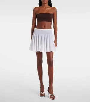 Alaïa Pleated Mini Skirt - White