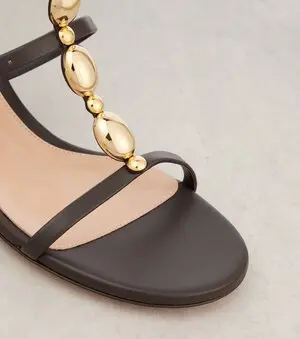 GIANVITO ROSSI 45 Leather Sandals - Brown