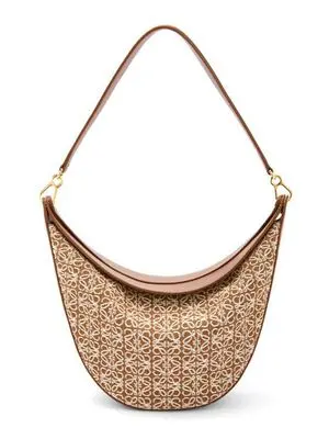 Loewe Luna Anagram Jacquard Shoulder Bag - Tan/pecan