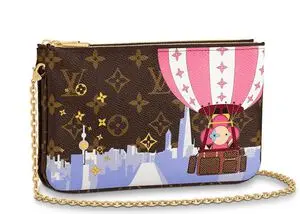 LOUIS VUITTON Double Zip Pochette Monogram Vivienne Shanghai - Pink Lining