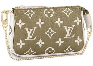 LOUIS VUITTON Louis Vuitton Mini Pochette Accessoires Khaki Green/beige/cream