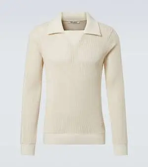 WALES BONNER Song Cotton Mesh Polo Shirt