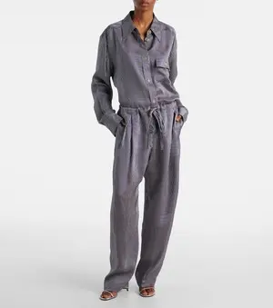 Khaite Trenton Striped Straight Pants