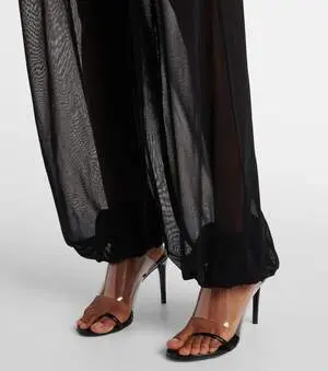 Alaïa Mid-rise Wide-leg Pants - Black