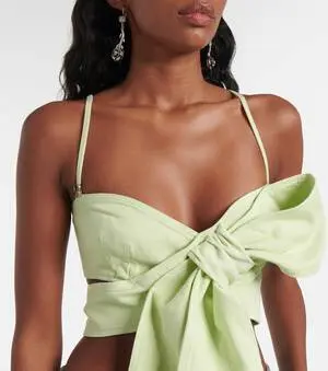 Blumarine Bow Detail Denim Top