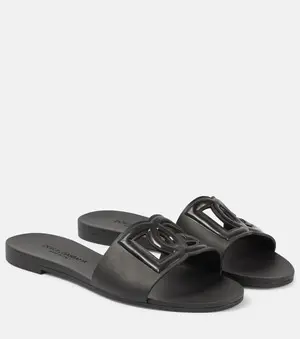 Dolce & Gabbana Dg Cutout Slides - Black