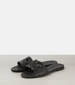 Dolce & Gabbana Dg Cutout Slides - Black