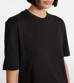 Alaïa Peplum Cotton Jersey T-shirt - Black