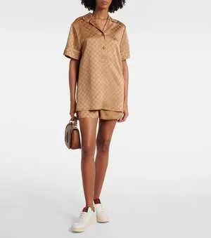 Gucci Gg Satin Blouse