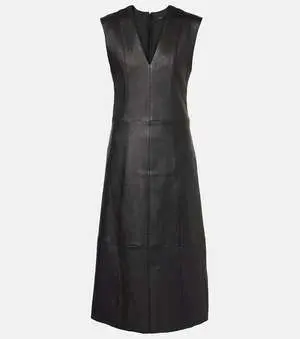 JOSEPH Kosma Leather Midi Dress - Black