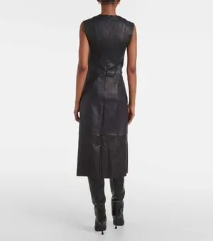 JOSEPH Kosma Leather Midi Dress