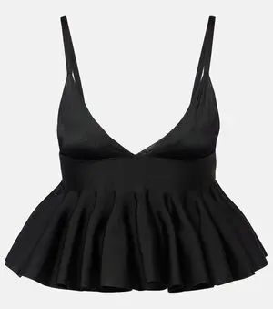 Alaïa Godet Bra Top - Black