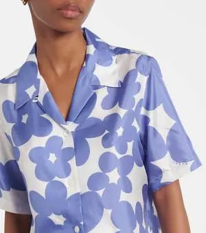 Marni Floral Silk Shirt - Blue