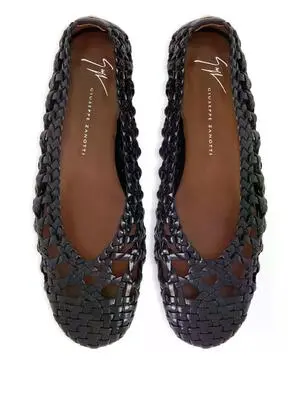 GIUSEPPE ZANOTTI Georgia Cage Ballet Flats - Black