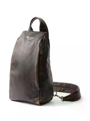Prada Leather Backpack - Brown
