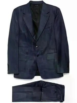 TOM FORD Checked Suit - Blue