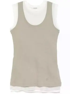 JIL SANDER Layered Tank Top - White