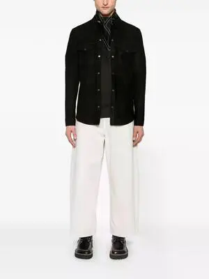 SALVATORE SANTORO Suede Shirt Jacket - Black