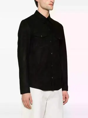 SALVATORE SANTORO Suede Shirt Jacket - Black