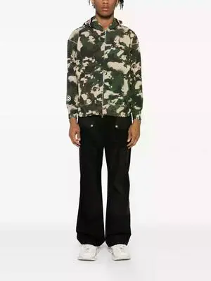 A BATHING APE Printed Zip-up Hoodie - Green