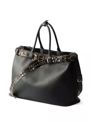 Prada Buckle Leather Tote