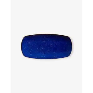 L'Objet Lapis Fine-porcelain Medium Rectangular Tray 15cm X 30cm - Blue
