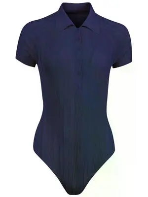 FLEUR DU MAL Ribbed Bodysuit - Blue