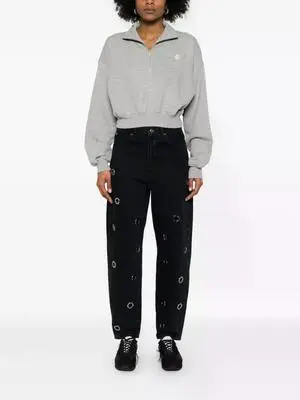 Eterne Cropped Half-zip Sweatshirt - Grey