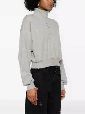 Eterne Cropped Half-zip Sweatshirt - Grey