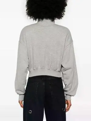 Eterne Cropped Half-zip Sweatshirt - Grey