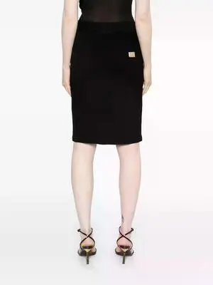 Dolce & Gabbana Midi Denim Skirt - Black