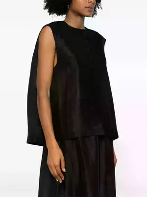 Mark Kenly Domino Tan Cocoon Blouse