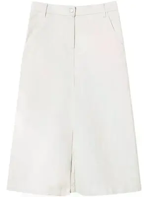 TWINSET Organic Cotton Midi Skirt - Neutrals