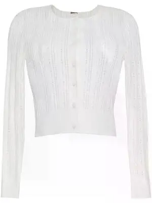 Adam Lippes Faye Pointelle-knit Cardigan - White