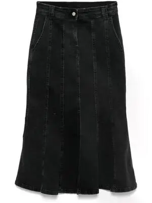TWINSET Pleated Denim Skirt