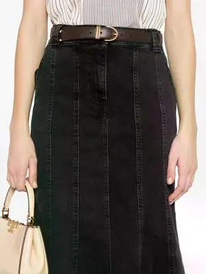 TWINSET Pleated Denim Skirt