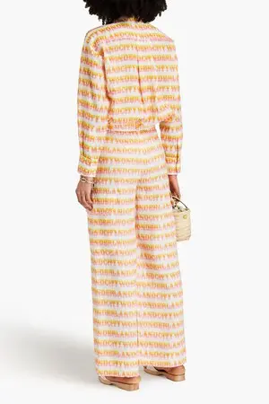 Zimmermann Printed Wide-leg Linen Pants