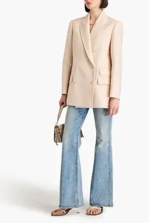 Zimmermann Double-breasted Wool-blend Blazer - Ivory