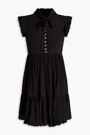 Zimmermann Tiered Ruffled Floral-print Crepe De Chine Mini Dress