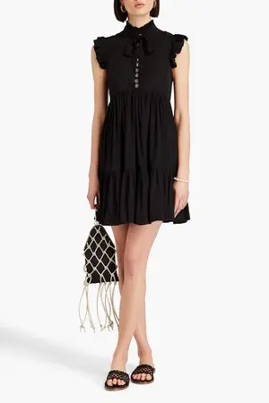 Zimmermann Tiered Ruffled Floral-print Crepe De Chine Mini Dress