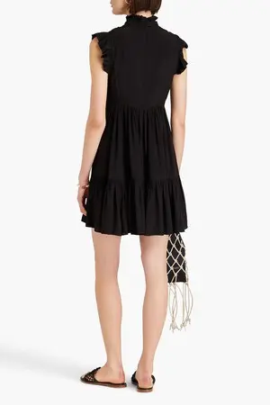 Zimmermann Tiered Ruffled Floral-print Crepe De Chine Mini Dress