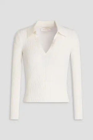 Zimmermann Ribbed Knit Polo Shirt