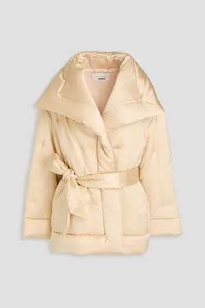 Zimmermann Padded Satin Wrap Jacket - Cream