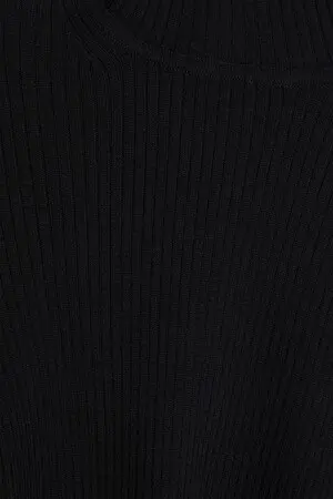 Zimmermann Ribbed Merino Wool Turtleneck Sweater - Black