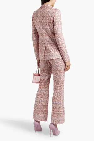 Missoni Metallic Crochet-knit Flared Pants - Red