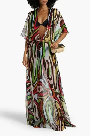 Emilio Pucci Printed Silkcrepon Coverup