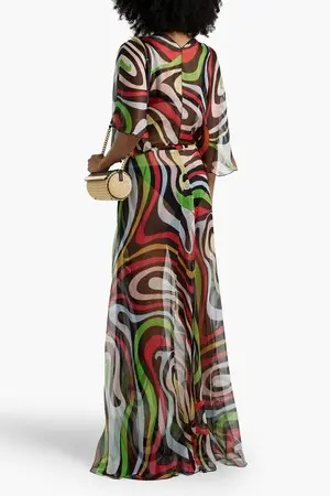 Emilio Pucci Printed Silkcrepon Coverup