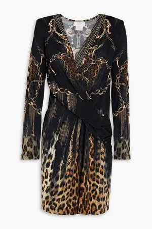 Camilla Crystal-embellished Printed Mini Dress