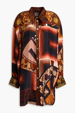 Camilla Crystal-embellished Printed Silk-twill Shirt